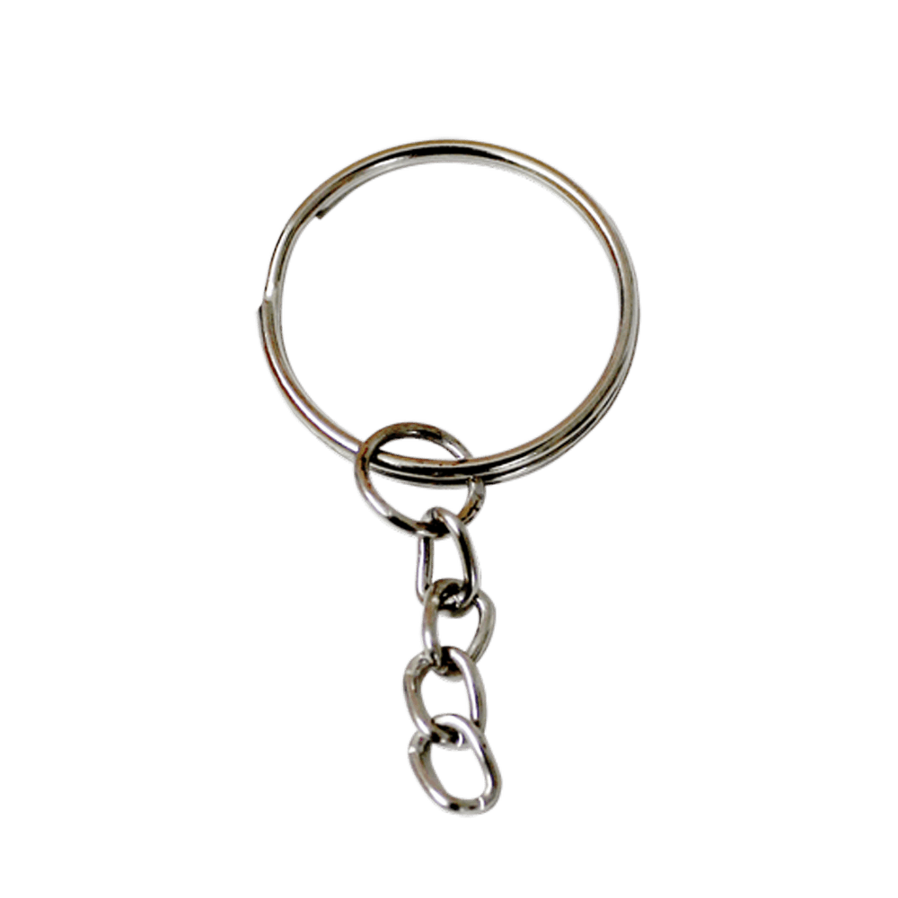 ARGOLA CHAVEIRO C/CORRENTE 25MM LD-056 NIQUELADO - cacula